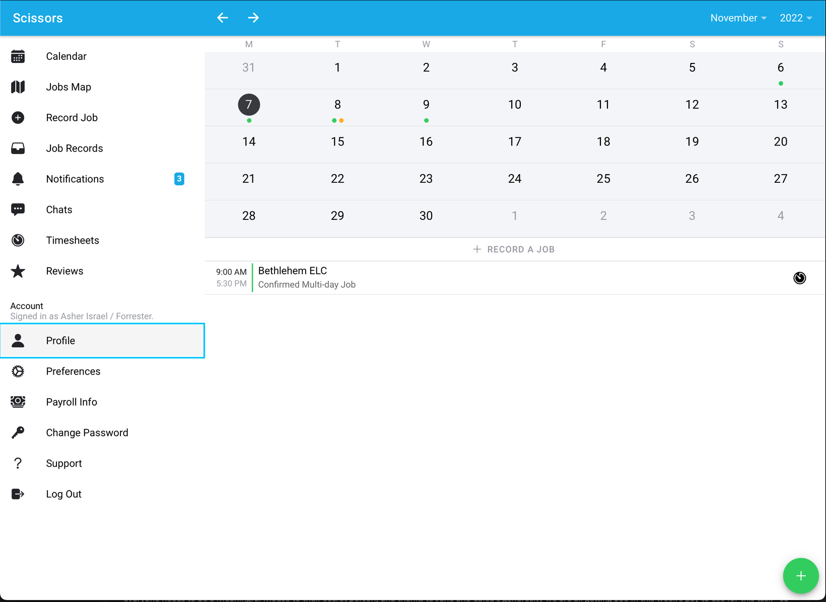 Updating your profile information on Scissors App