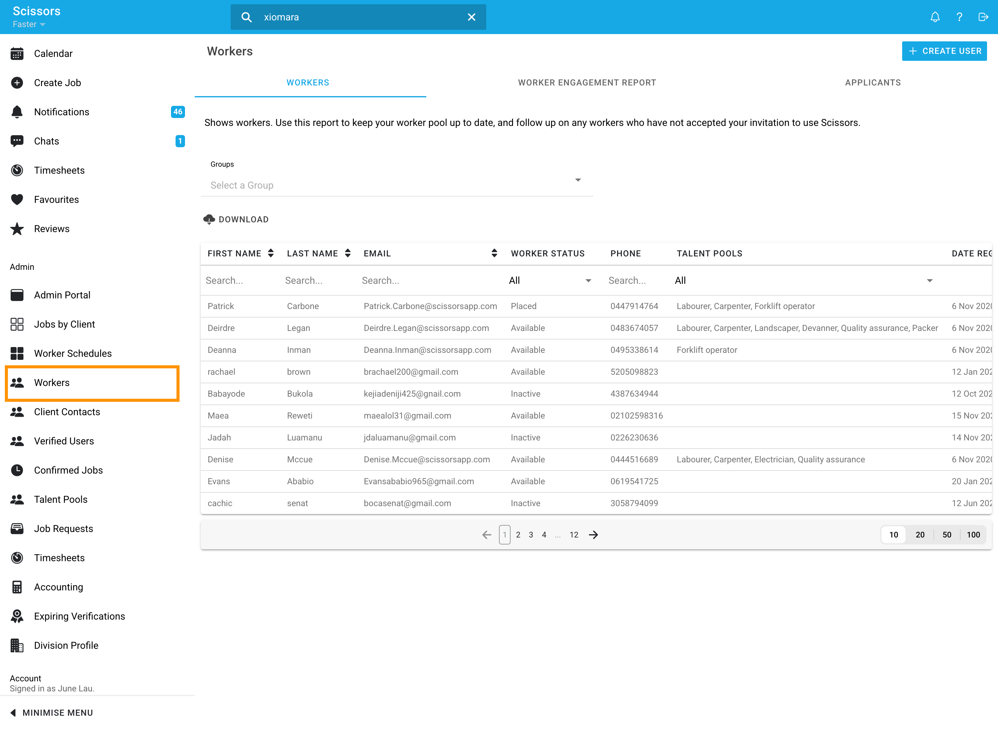Verifying a worker's account on Scissors App
